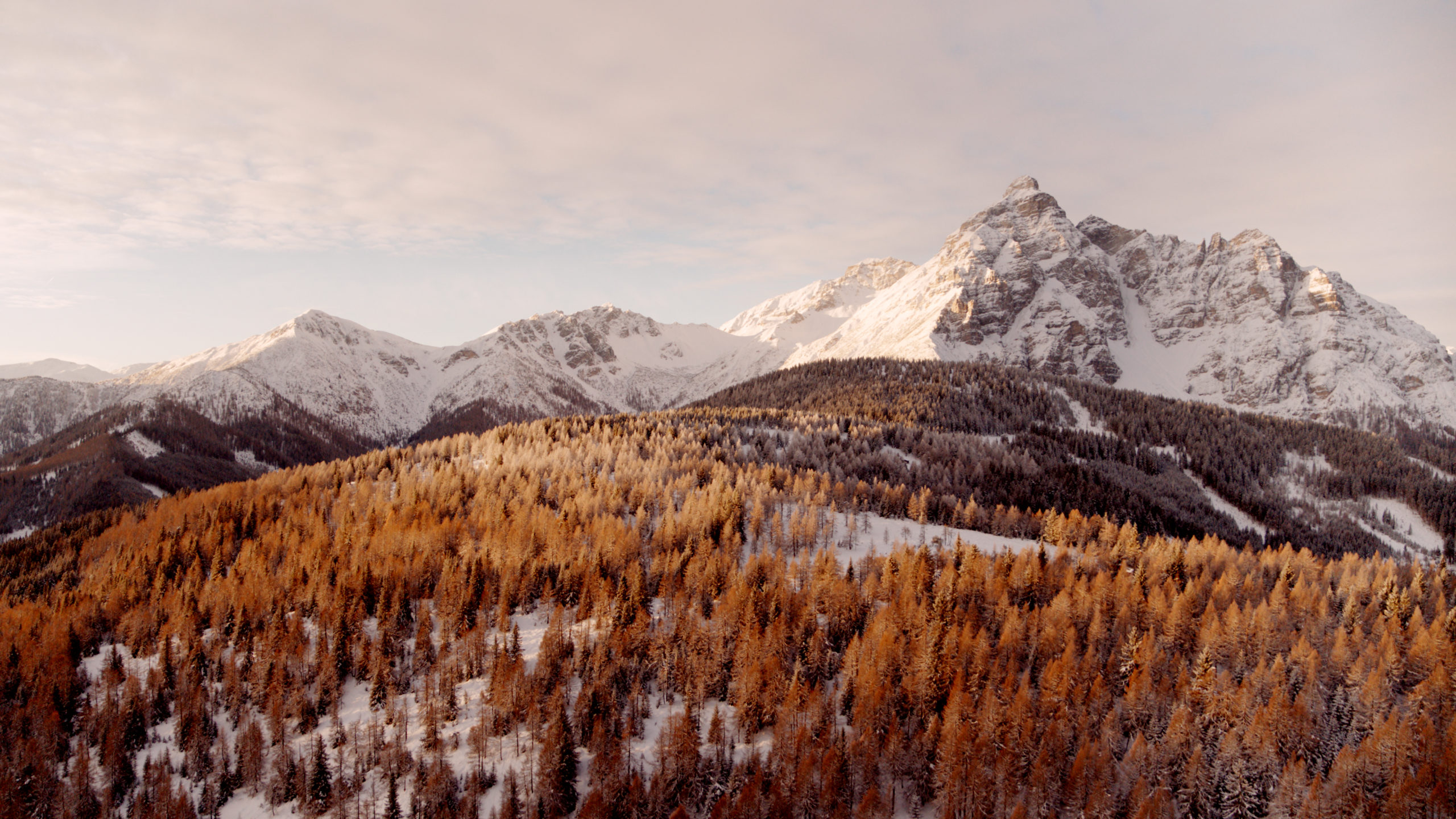 Serles in its last autumn colours | aerial-footage.com